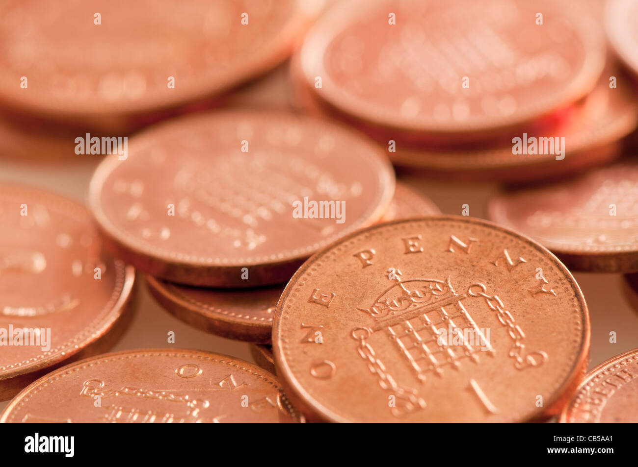 One pence pennies coins money hi-res stock photography and images - Alamy