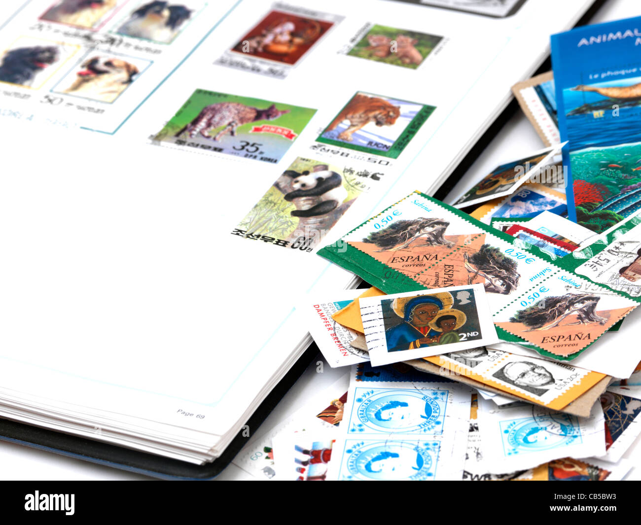 Stamp Collection And Album Stock Photo - Alamy