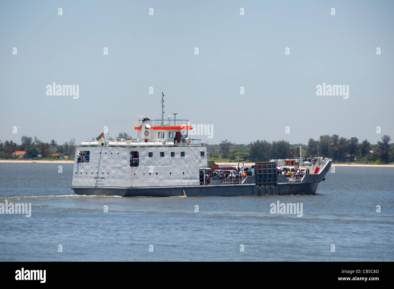 Africa, Mozambique, Maputo. Local ferry crossing the Indian Ocean in ...