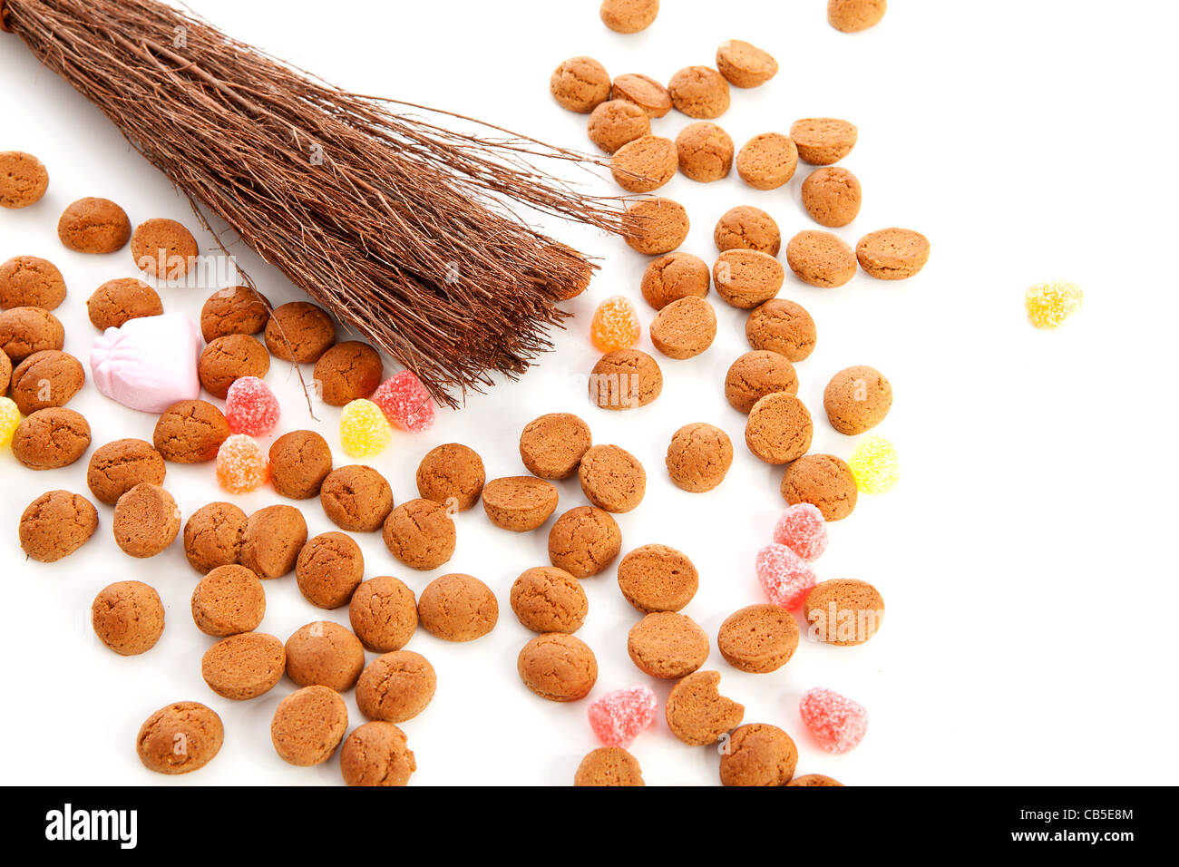 Roe of black Pete ( zwarte Piet) and pepernoten ( ginger nuts) over ...