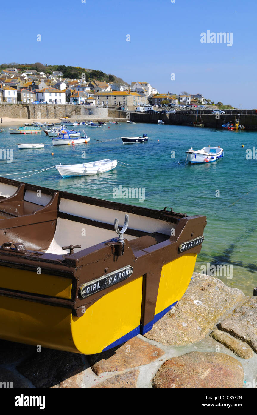 fishing boats in the harbour at Mousehole, Cornwall, UK Stock Photo - Alamy