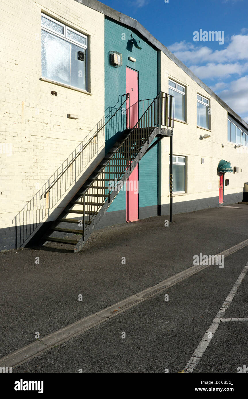 Fire escape metal ladder Stock Photo - Alamy