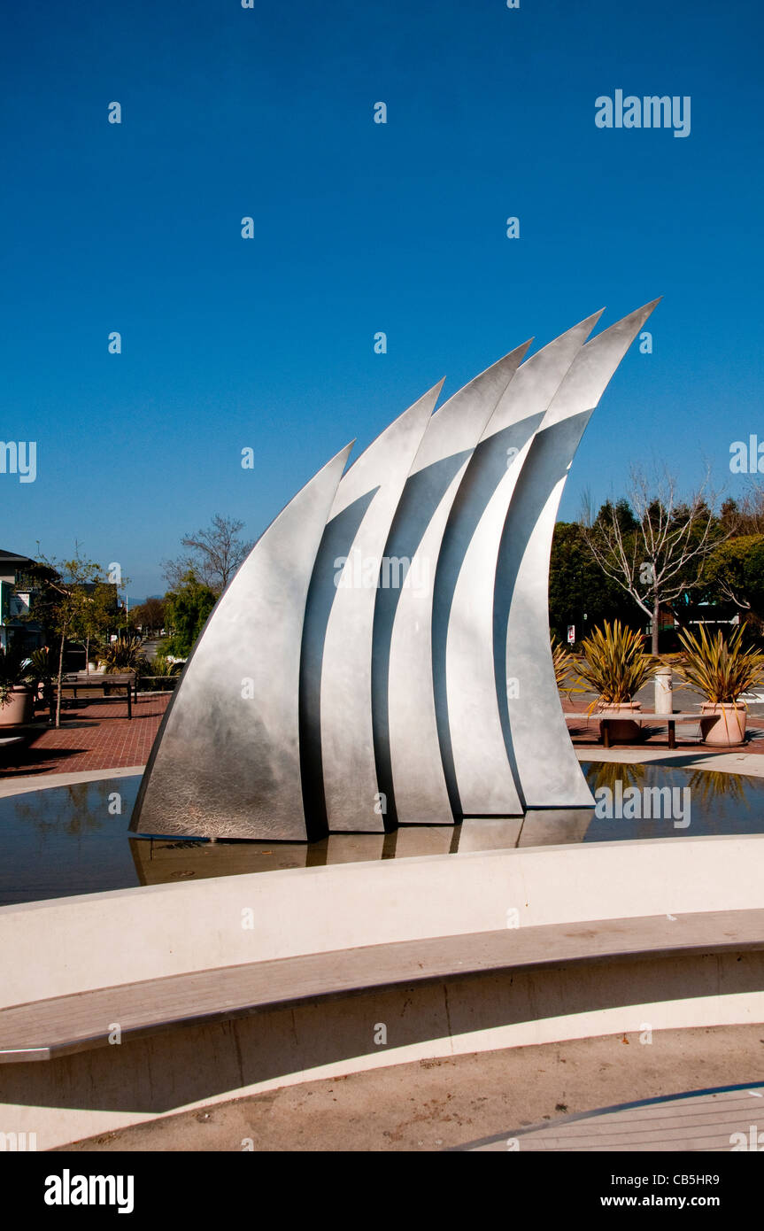 Sculpture, Coming About, Tiburon, San Francisco Bay, California, USA ...