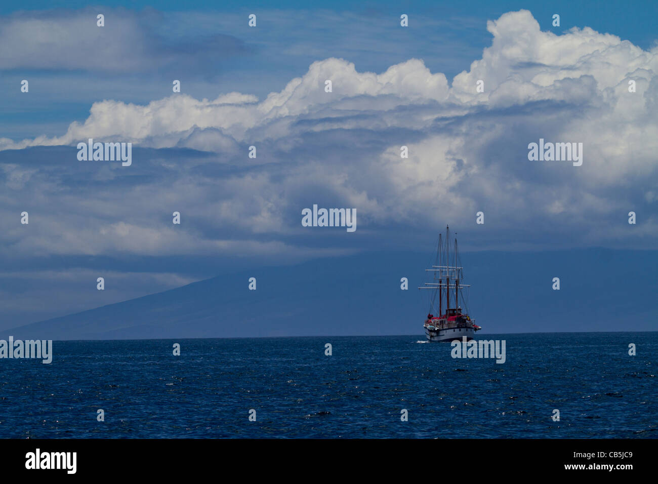galapagos ocean sail clouds blue ocean sea freedom Stock Photo - Alamy