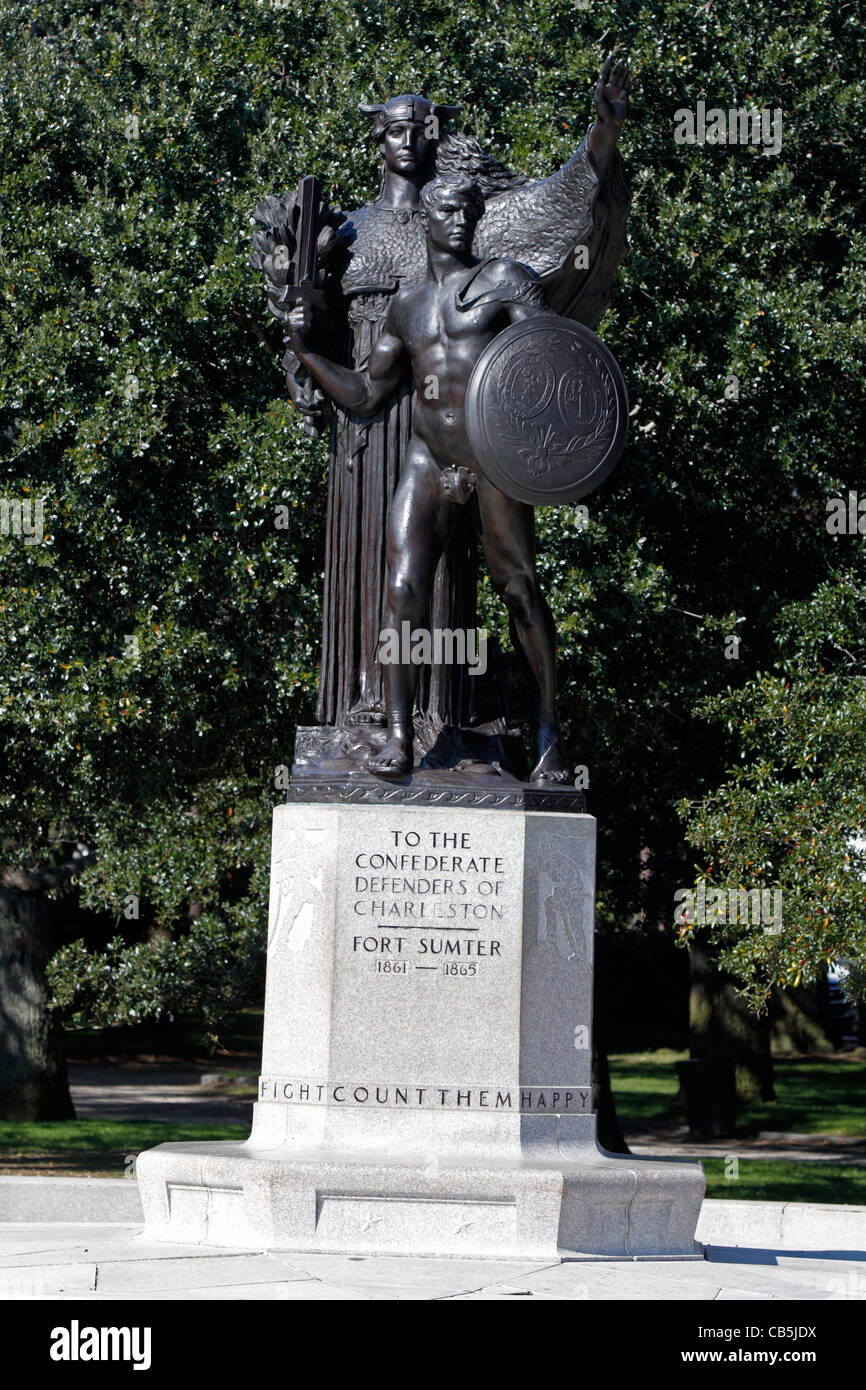 Statue dedicated to the Confederate Defenders of Charleston, South ...