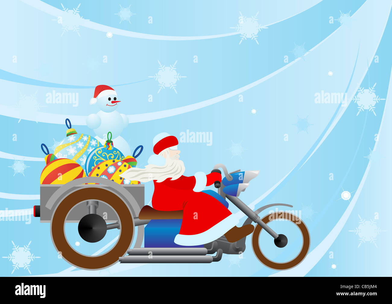 Santa on a motorcycle Stock Photo - Alamy