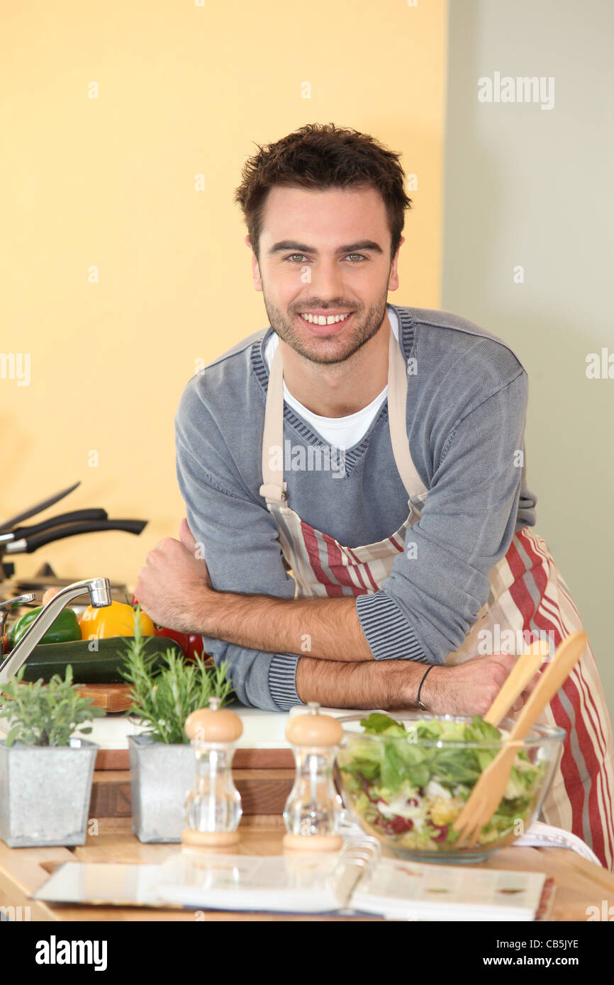 Man cooking at home Stock Photo - Alamy