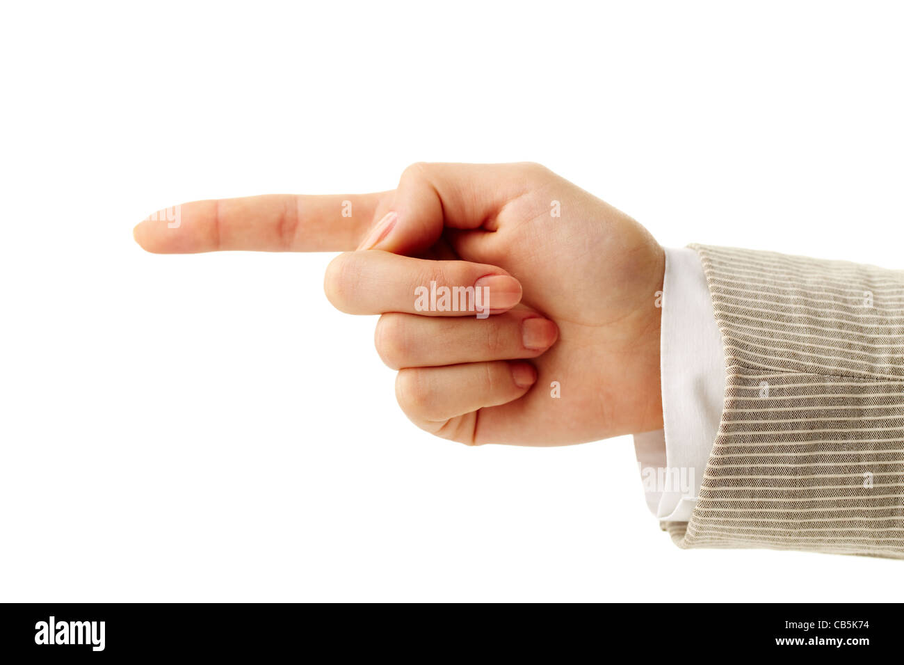 Photo of human hand with forefinger pointing straight Stock Photo - Alamy