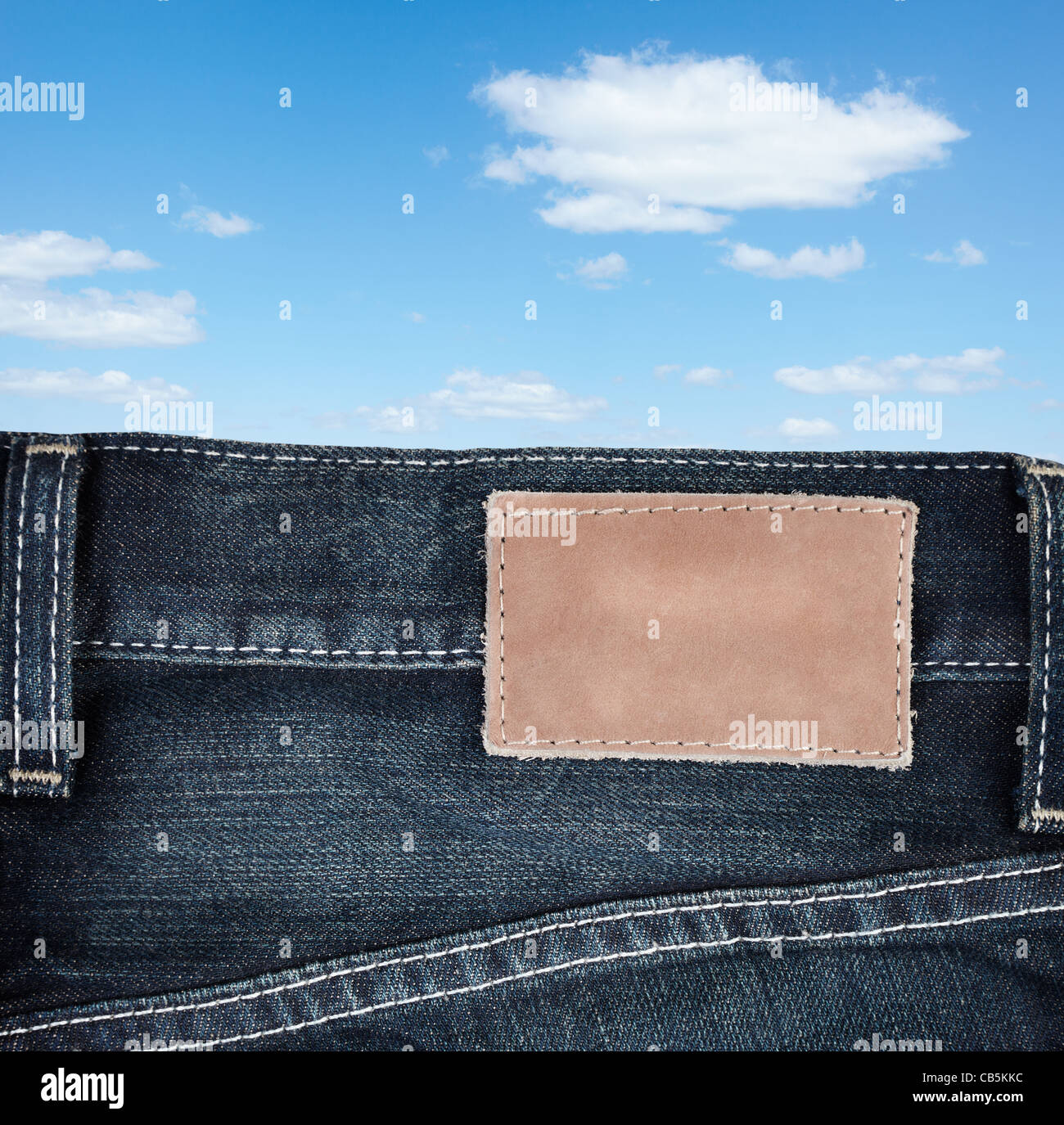 jeans and blue sky background Stock Photo - Alamy