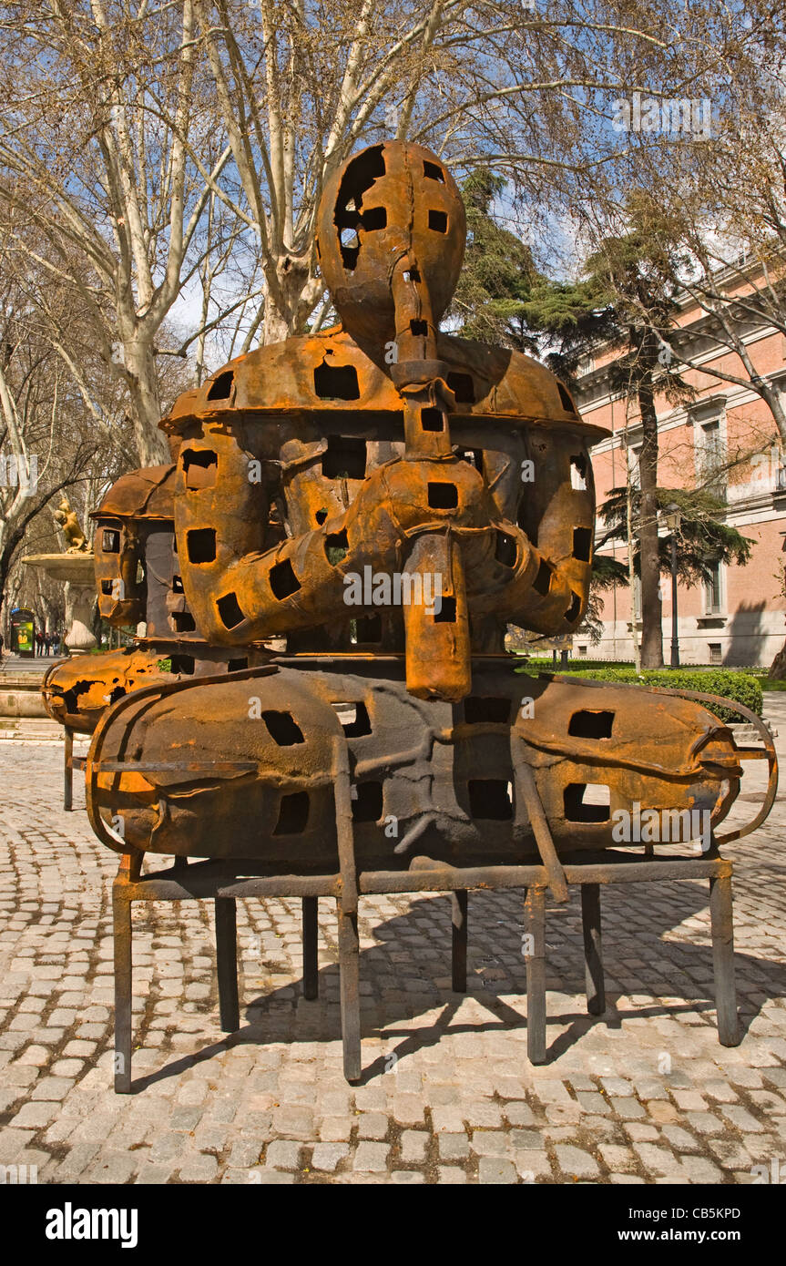 Europe spain madrid sculpture by xavier mascaro outside prado museum hi ...