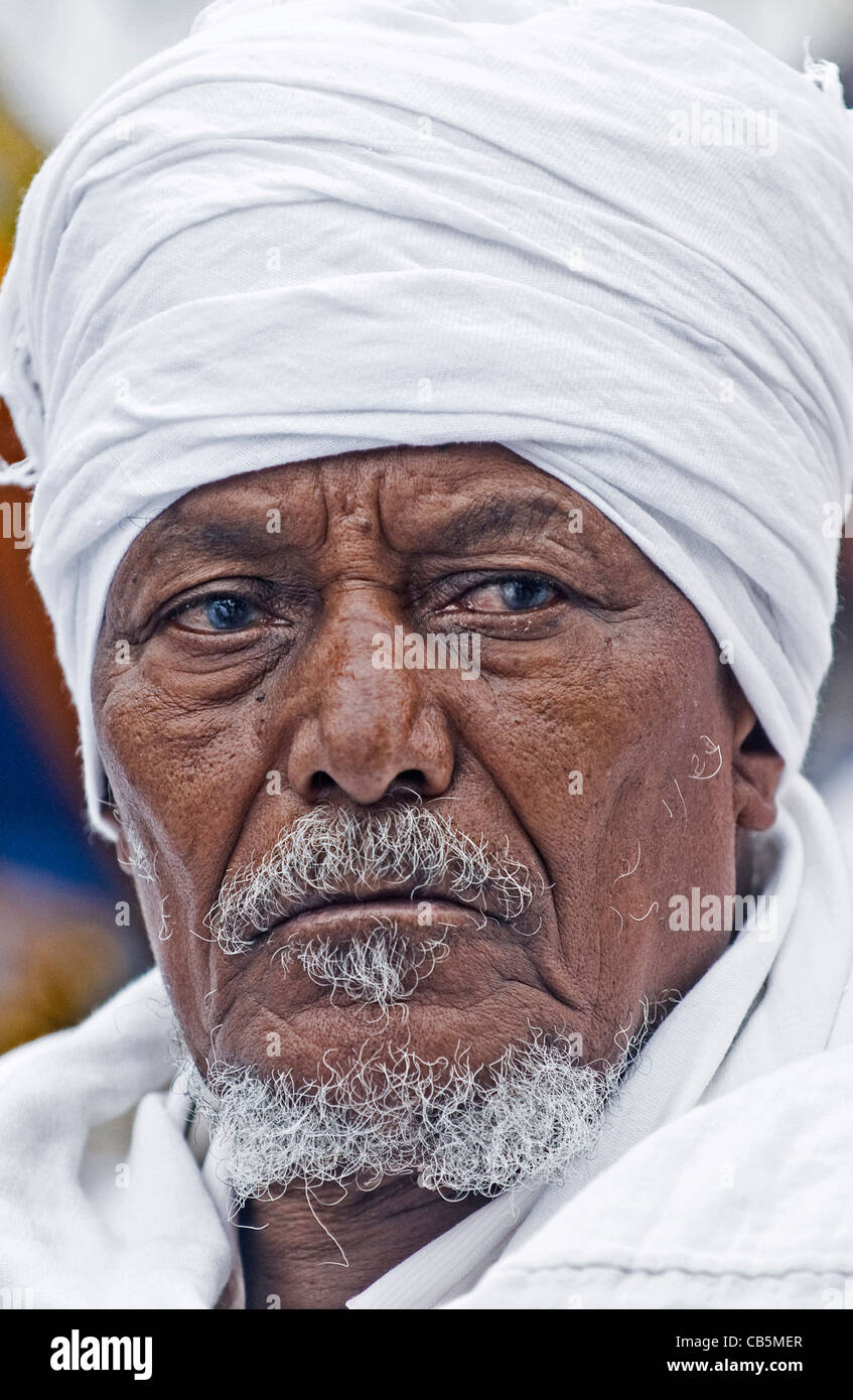 Portrait of "Kess" the religious leader of the Ethiopian Jews during ...