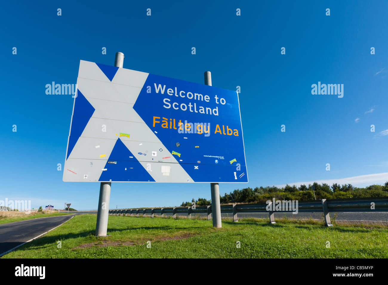 Scottish Borders Signage on the A1 dual carriageway in Northumberland ...