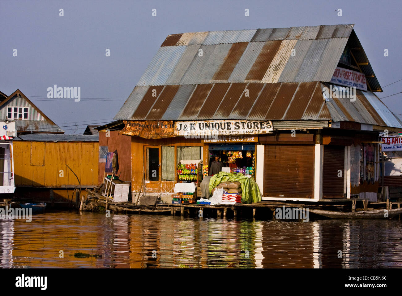Daily life scene from the Dal Lake, Srinagar, Kashmir, India, Asia ...