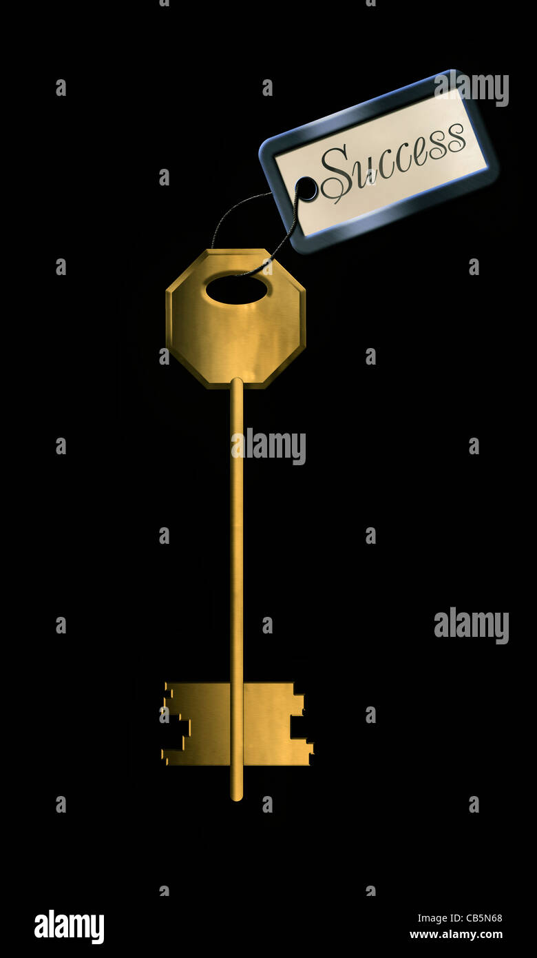 3D golden key of success Stock Photo - Alamy