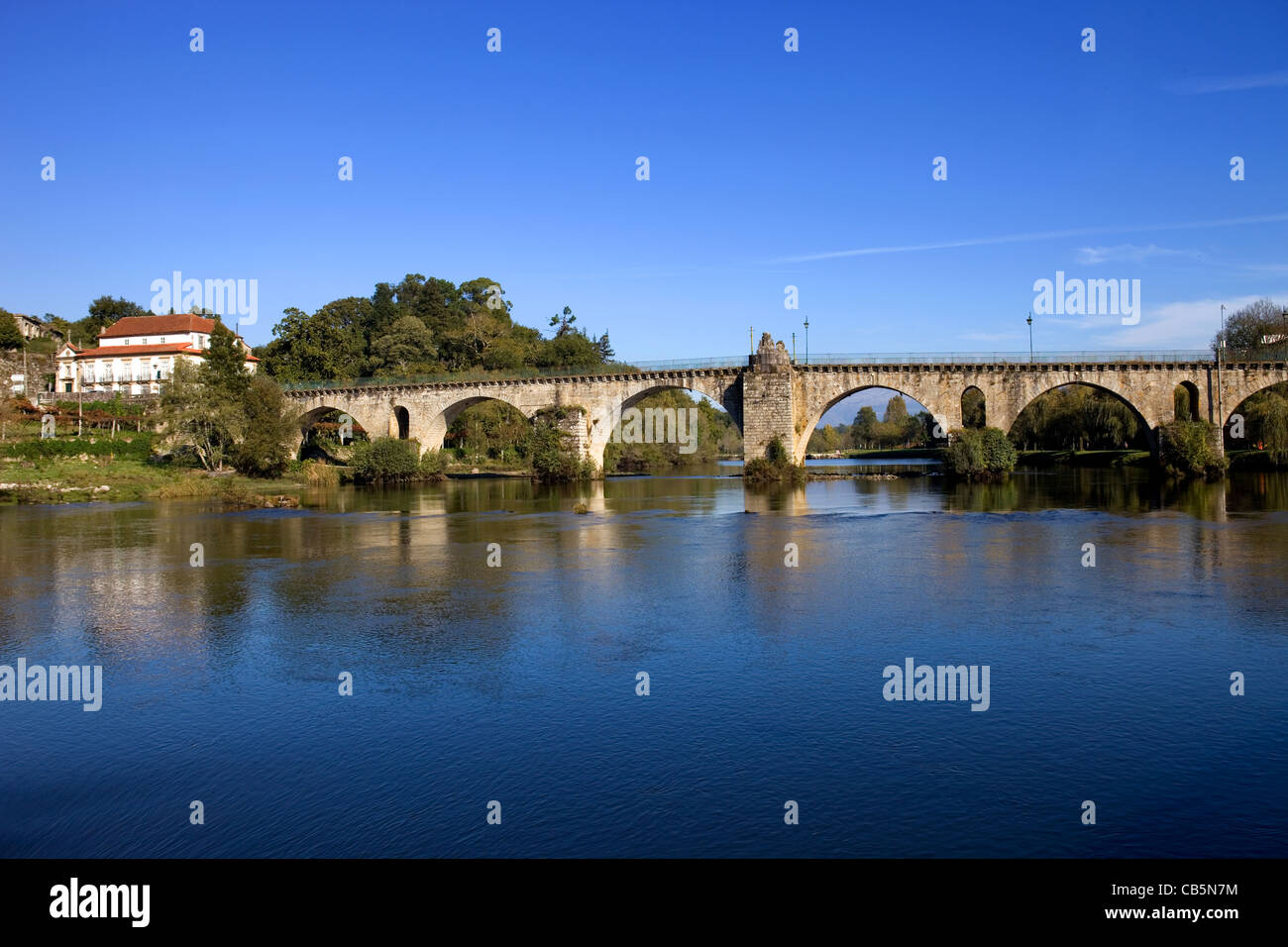 ancient roman bridge of Ponte da Barca in the north of portugal Stock ...