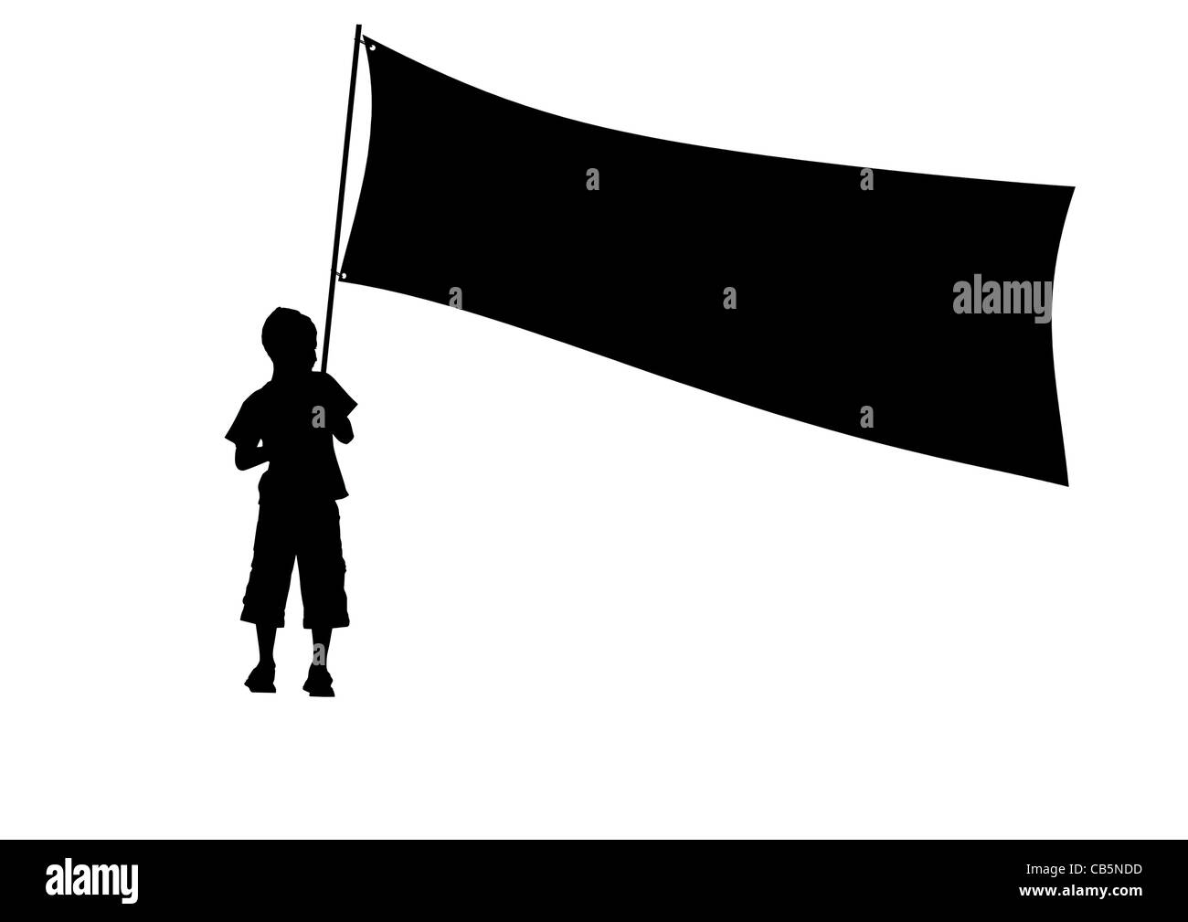 boy with banner Stock Photo - Alamy