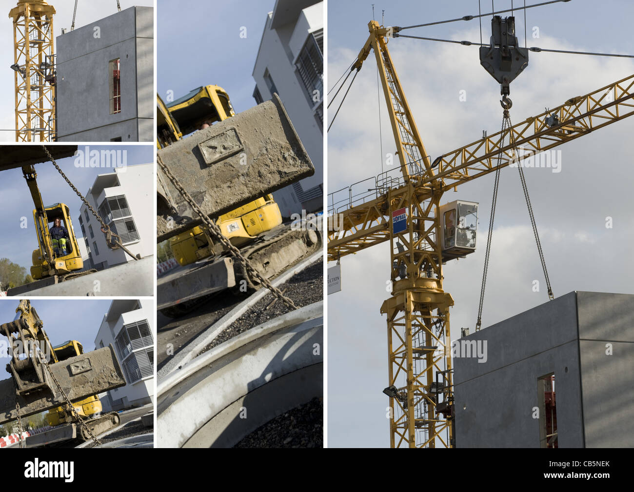 Collage of construction machinery Stock Photo - Alamy
