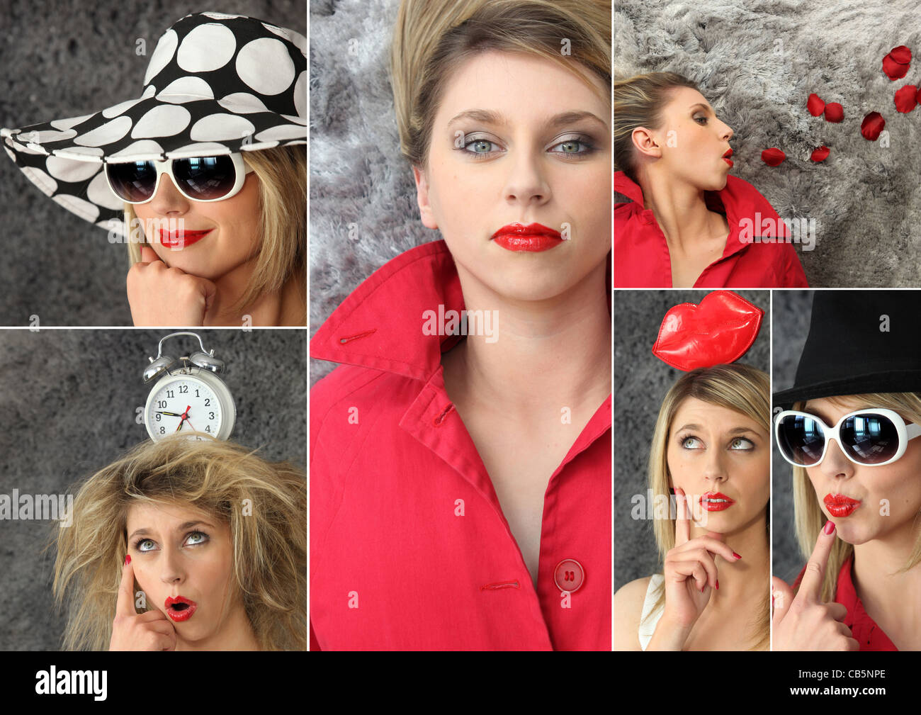 Collage of a fashionable woman Stock Photo - Alamy