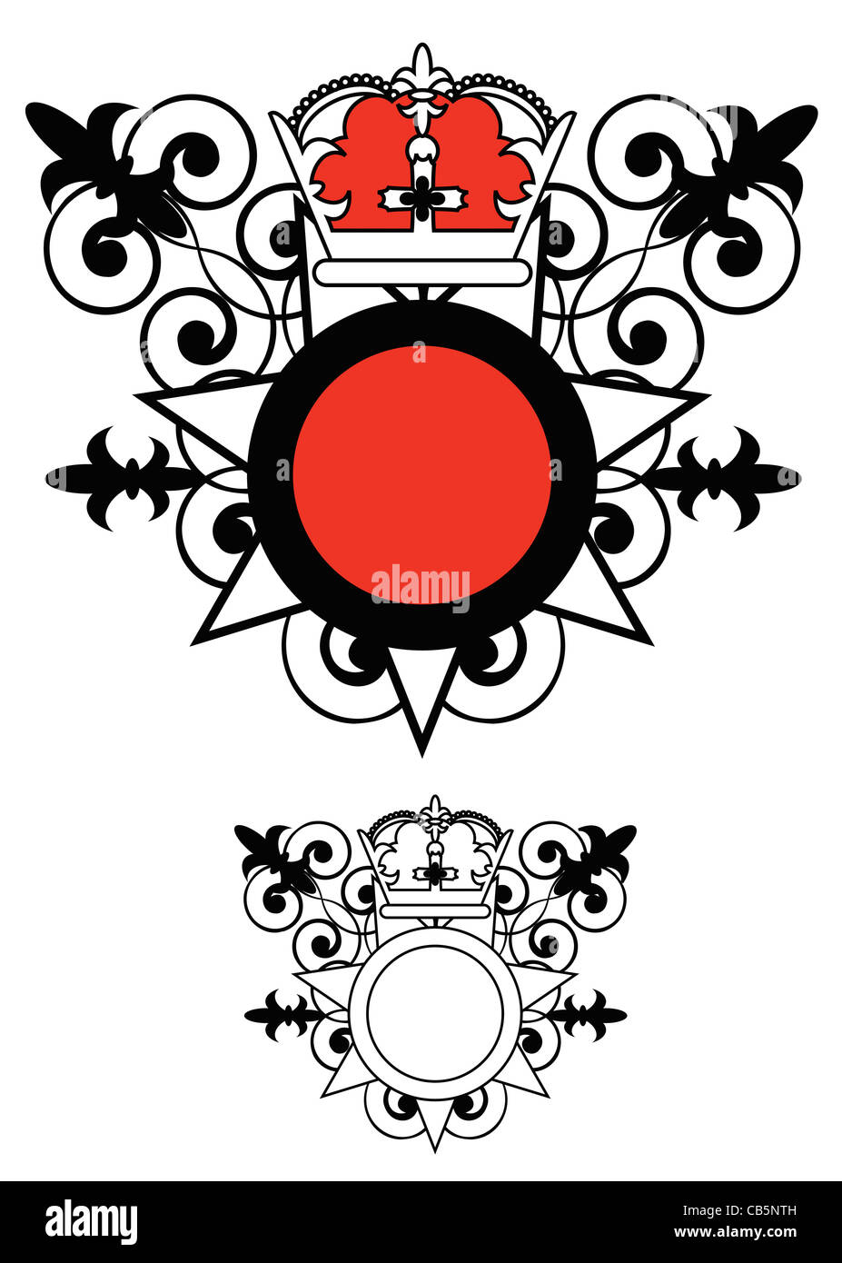 emblem with crown Stock Photo - Alamy