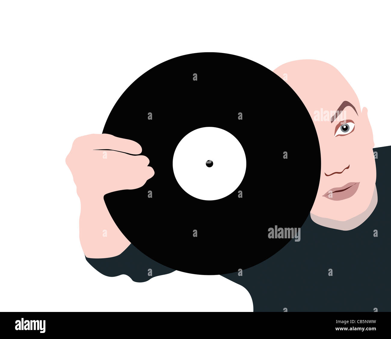 DJ with record Stock Photo - Alamy