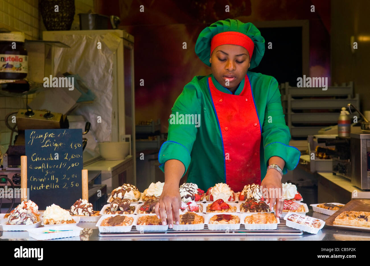 Belgian waffle stand hi-res stock photography and images - Alamy