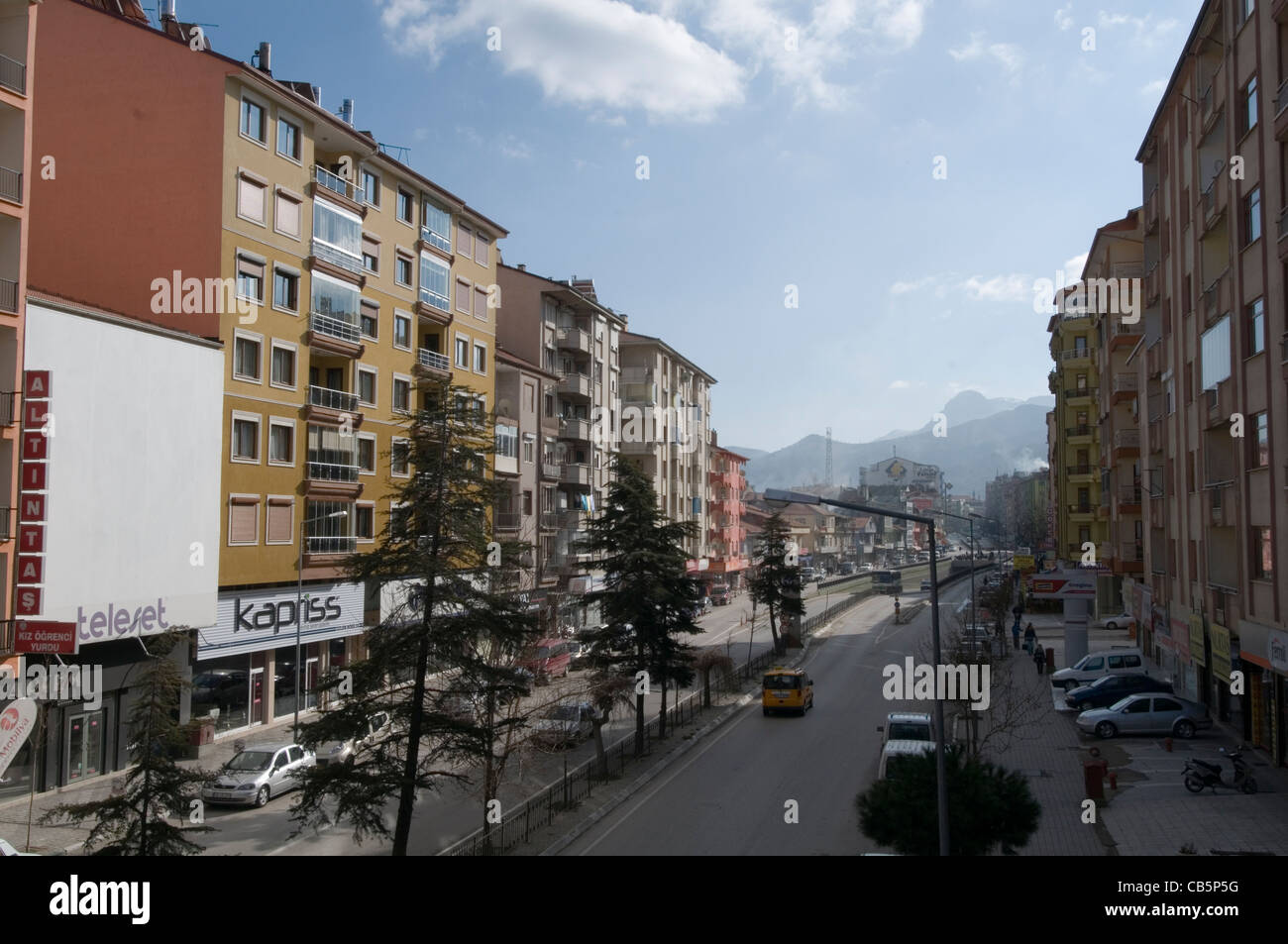 Isparta Province western Turkey city high street turkish Stock Photo ...