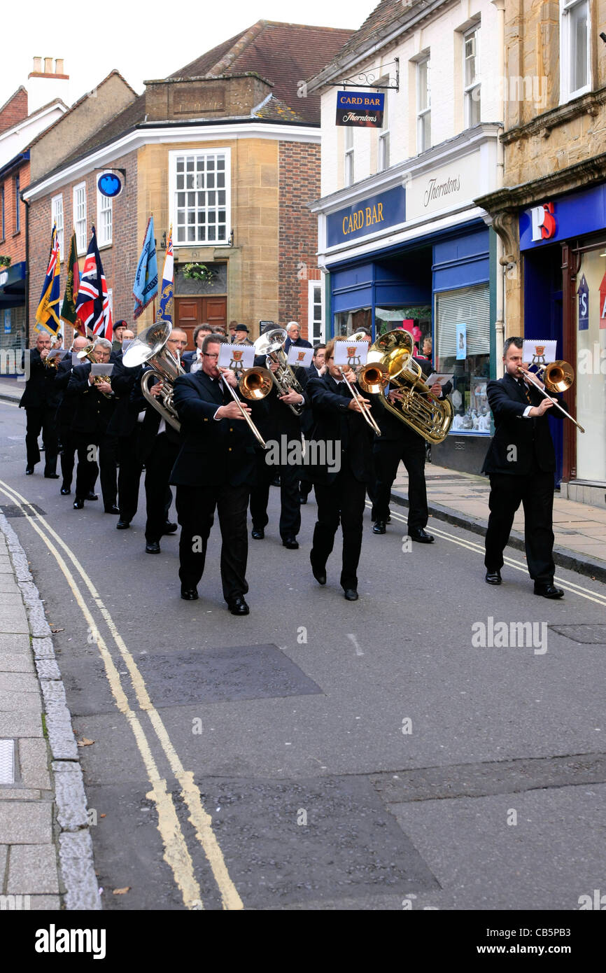 Remembrance Sunday Parade through the streets of Sherborne England ...