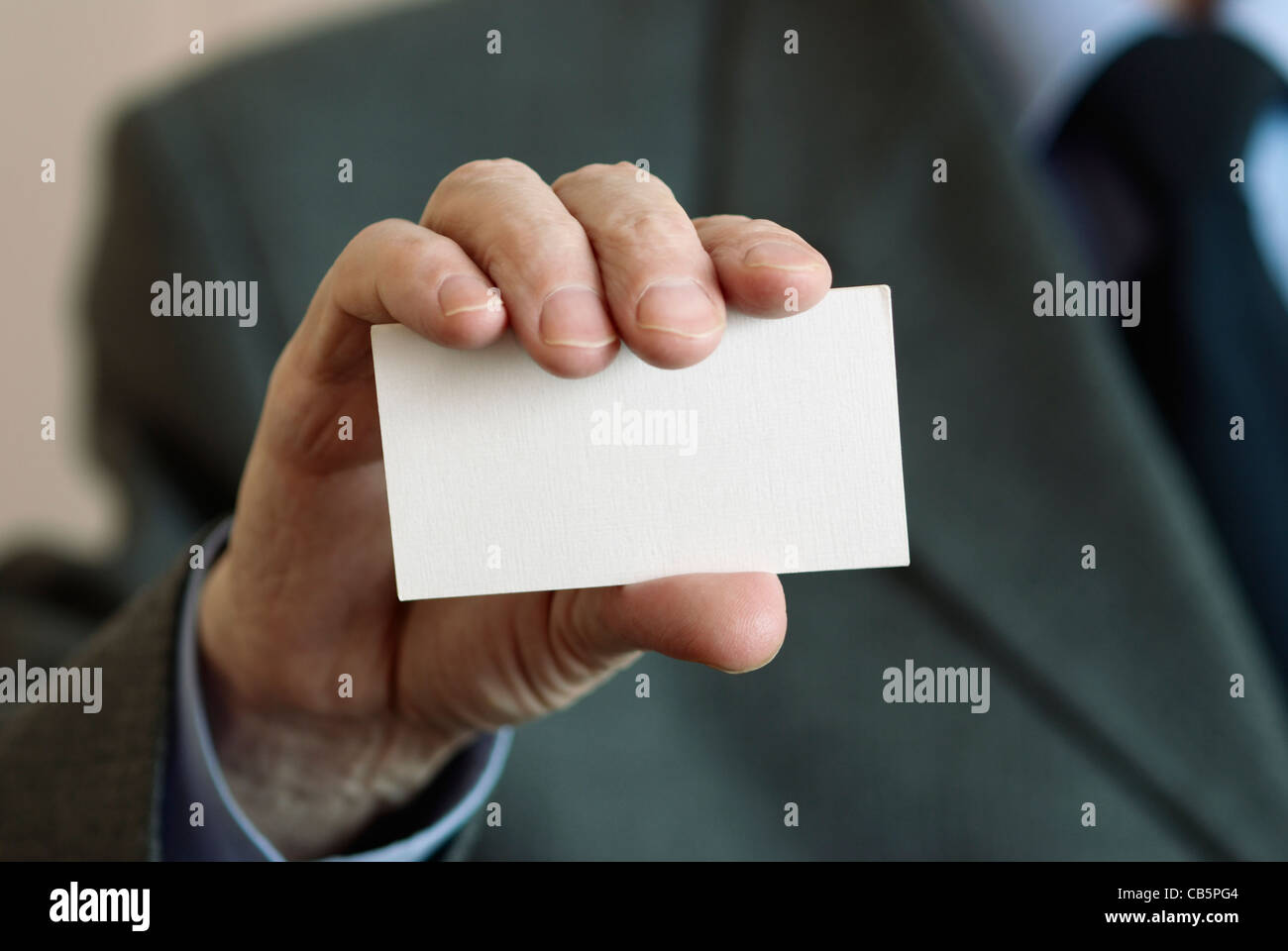 focus point on center of empty card, special toned Stock Photo - Alamy