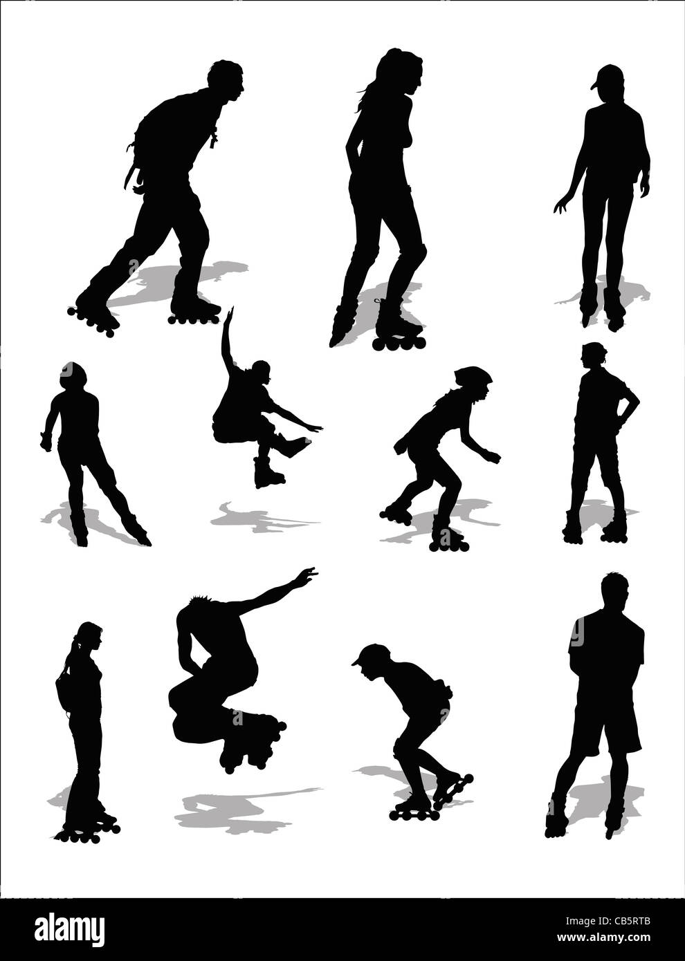 all types of rollers,men and women isolated on white background Stock ...