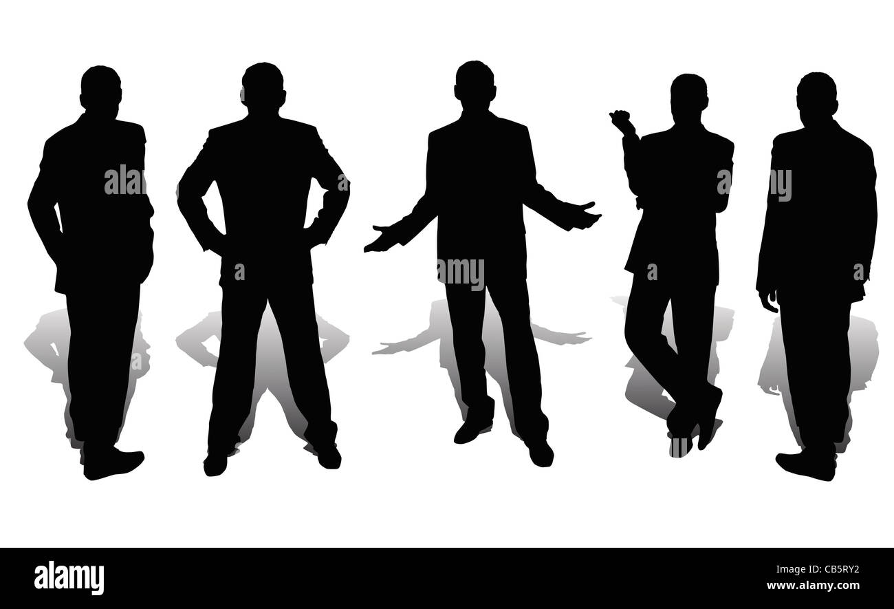 businessmen isolated on white background with shadows Stock Photo - Alamy