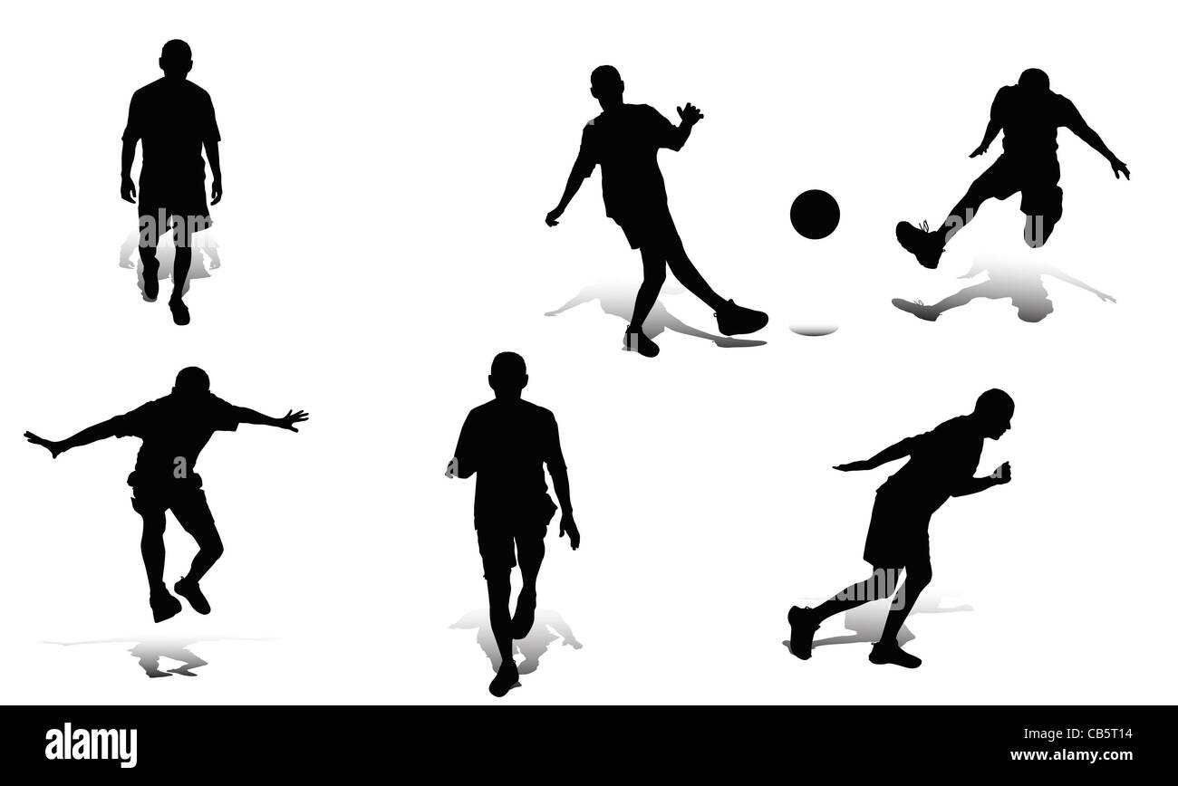 isolated sportsmen with shadows on white background Stock Photo - Alamy