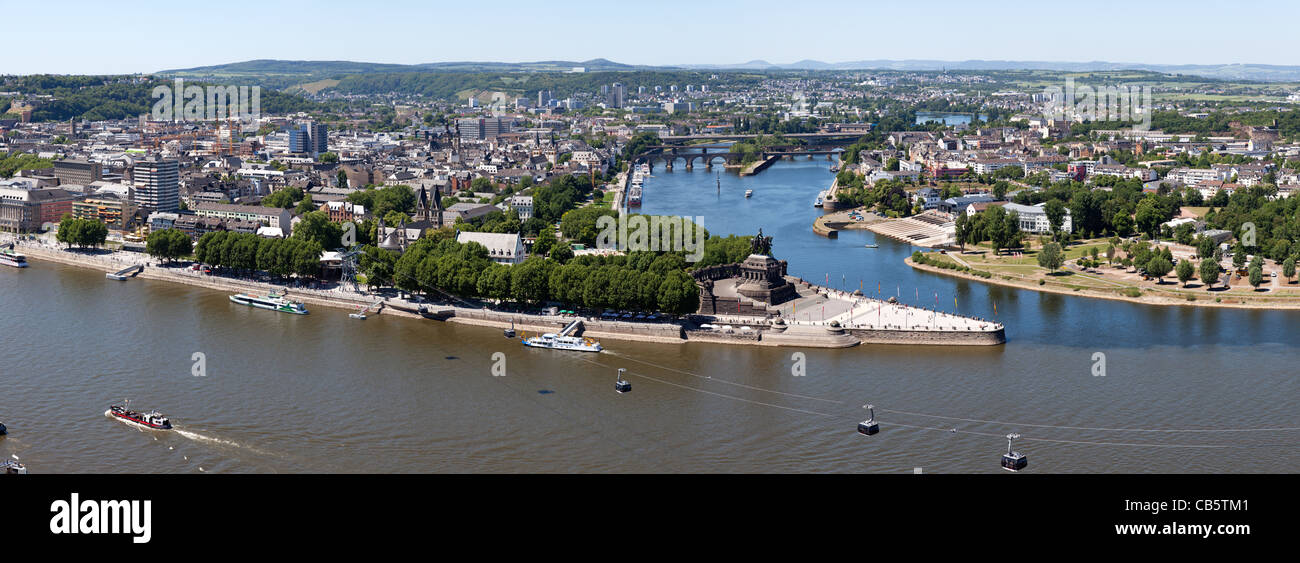 High resolution panorama of the confluence of the Rhine and Mosel ...