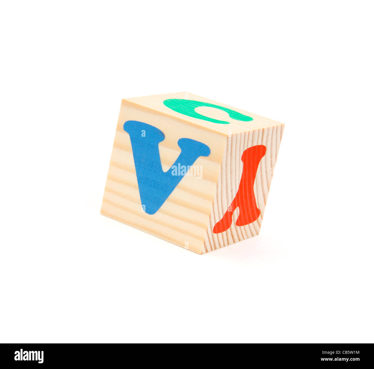 child brick with letter V, isolated on white background Stock Photo - Alamy