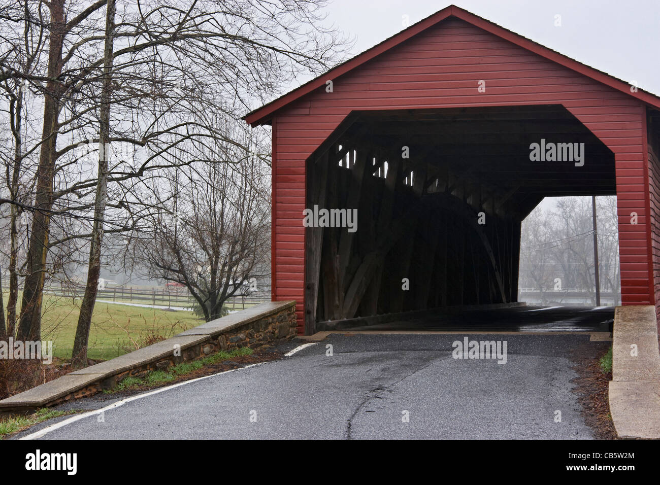 The Utica Mills Covered Bridge, Frederick, Maryland Stock Photo - Alamy