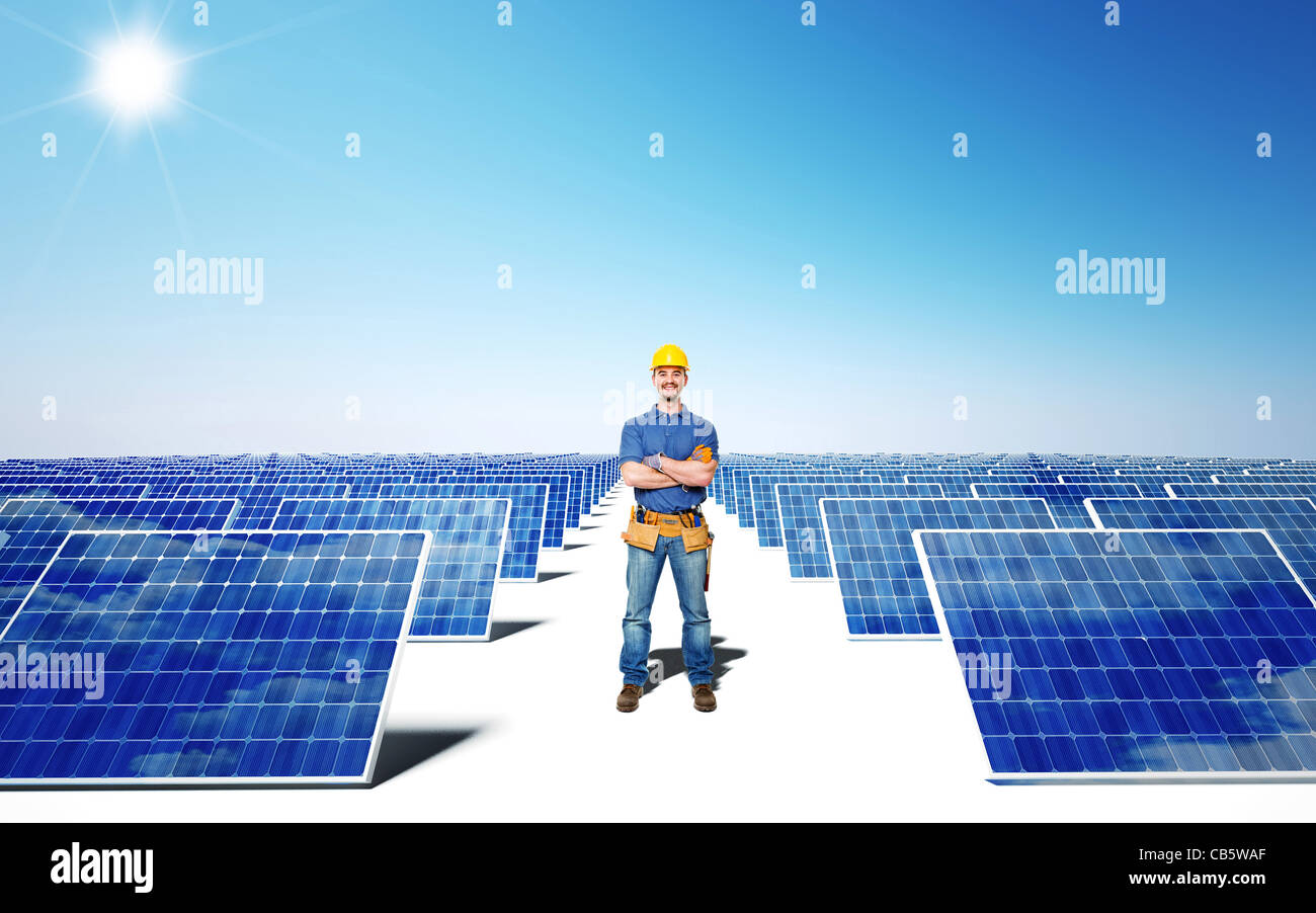 Portrait man in background solar hi-res stock photography and images ...