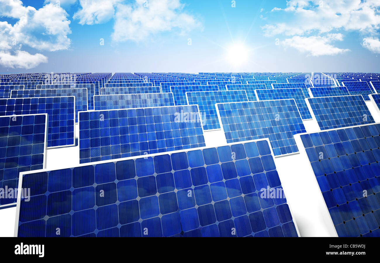 3d image of classic solar panel Stock Photo - Alamy