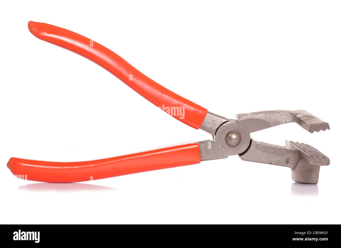 Canvas stretching pliers on a white background Stock Photo - Alamy