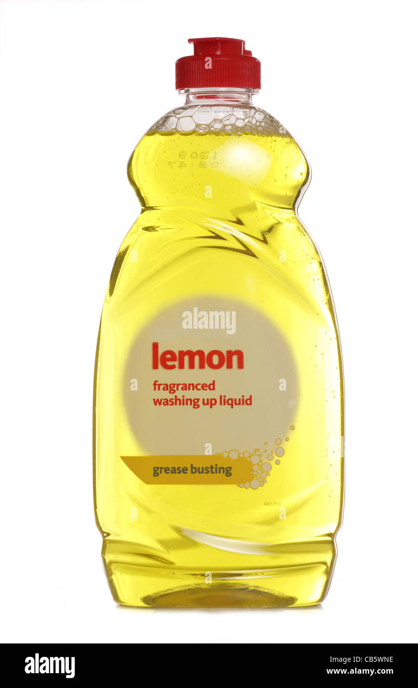 Lemon washing up liquid studio cutout Stock Photo - Alamy
