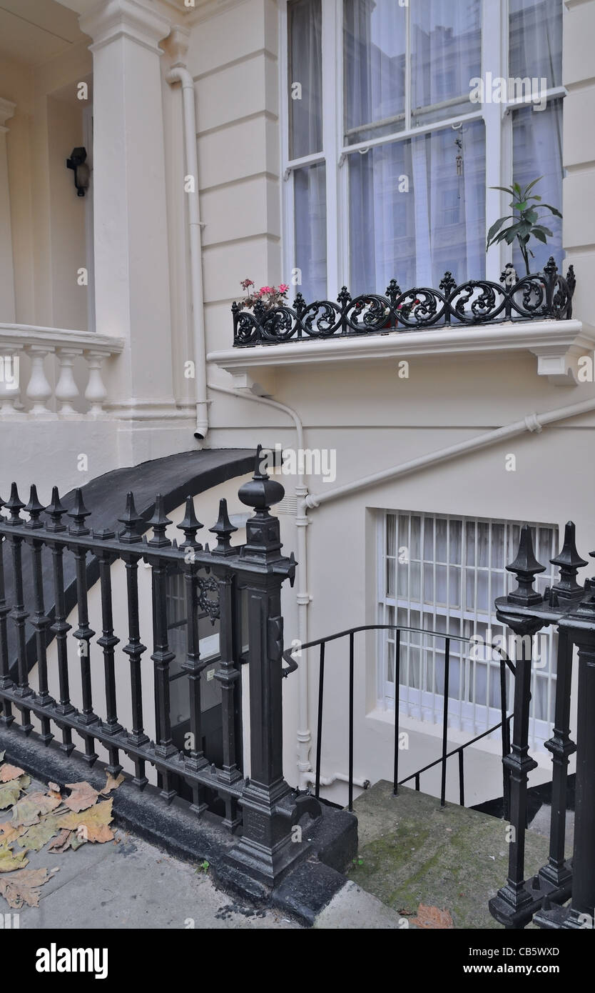 The traditional London home on a cloudy day. Inverness Terrace Stock ...