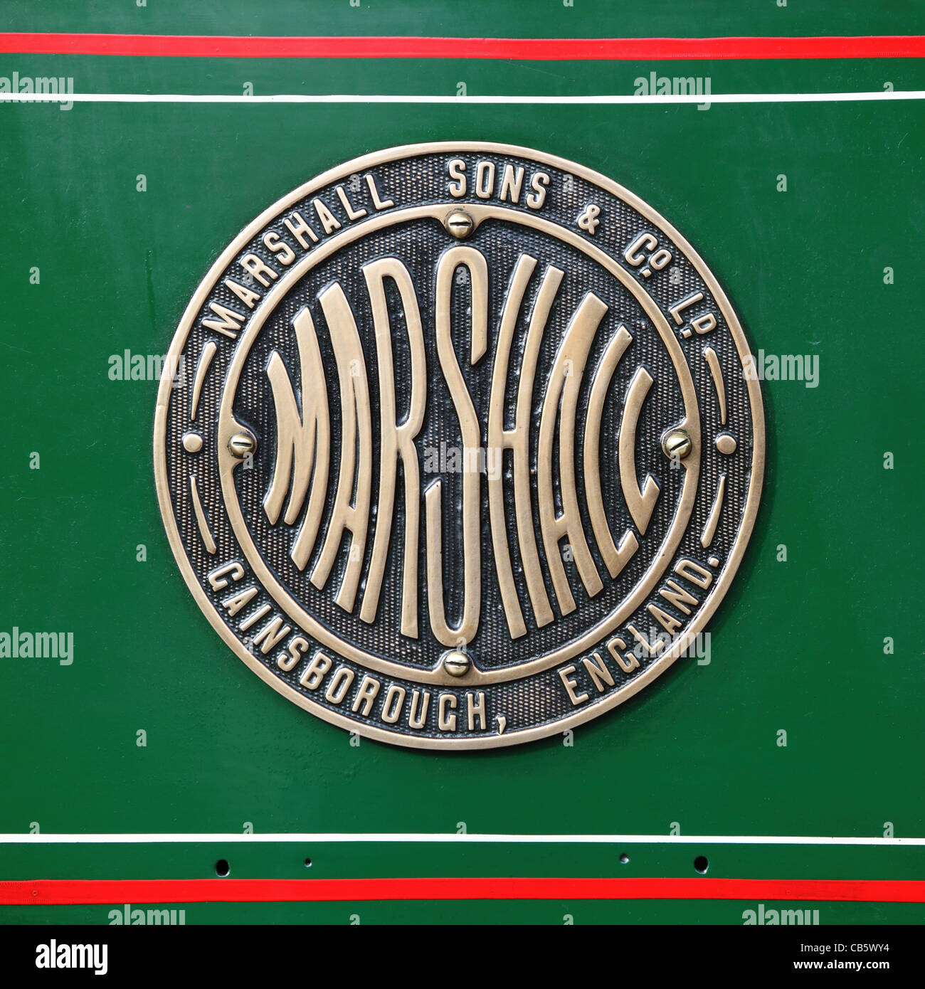 Marshall steam engine nameplate Stock Photo - Alamy