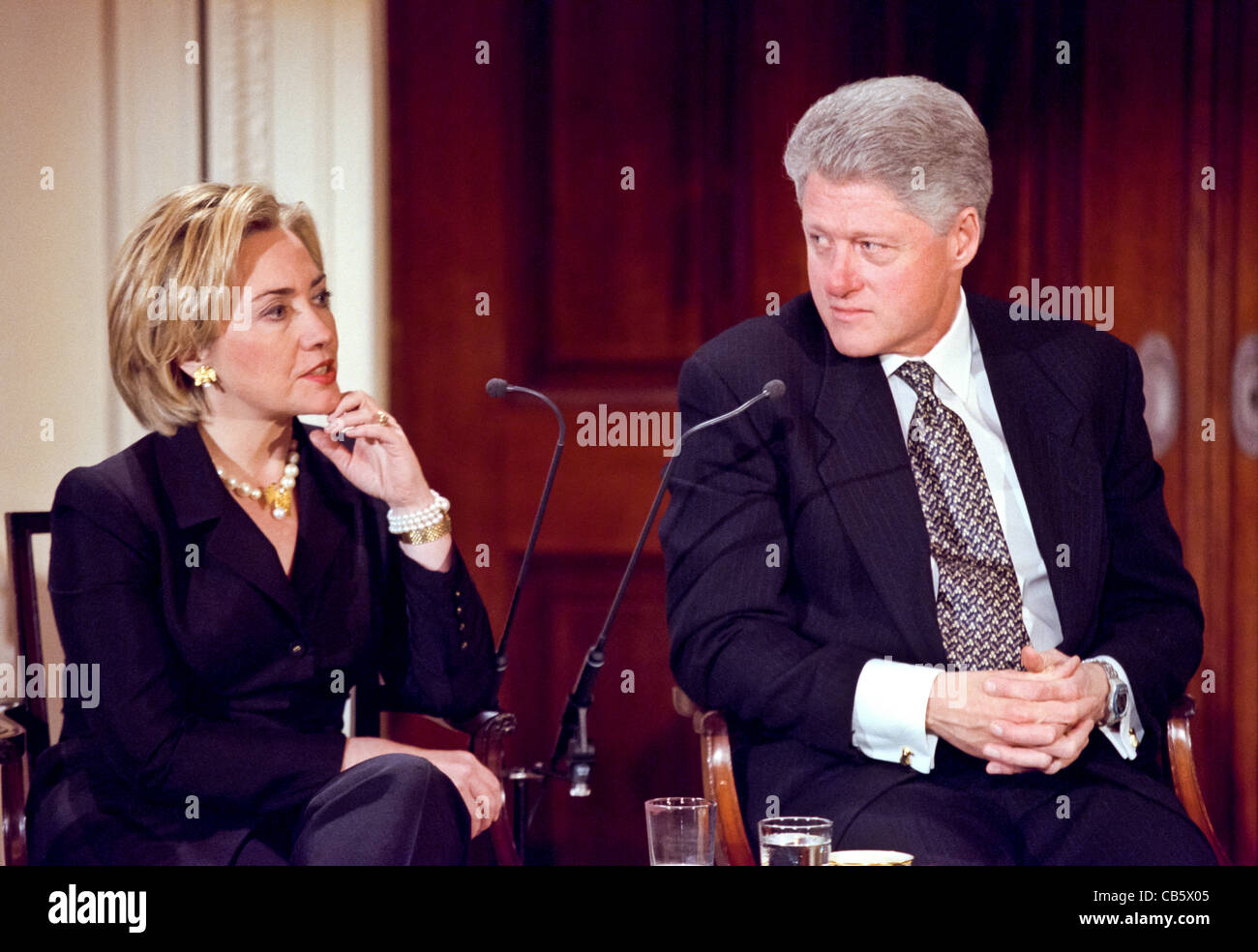 President and Mrs. Clinton attend the Millennium evening lecture on ...