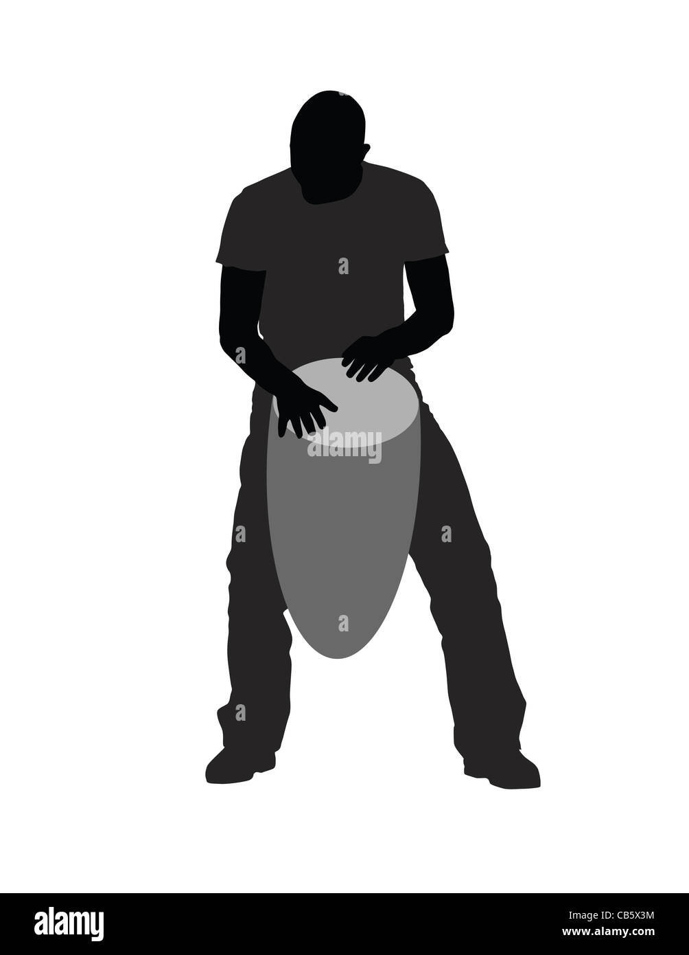 isolated man with tom-tom on white background, made from my image Stock ...