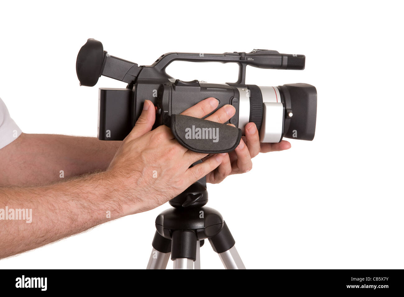 hands of man with camera isolated on white background Stock Photo - Alamy