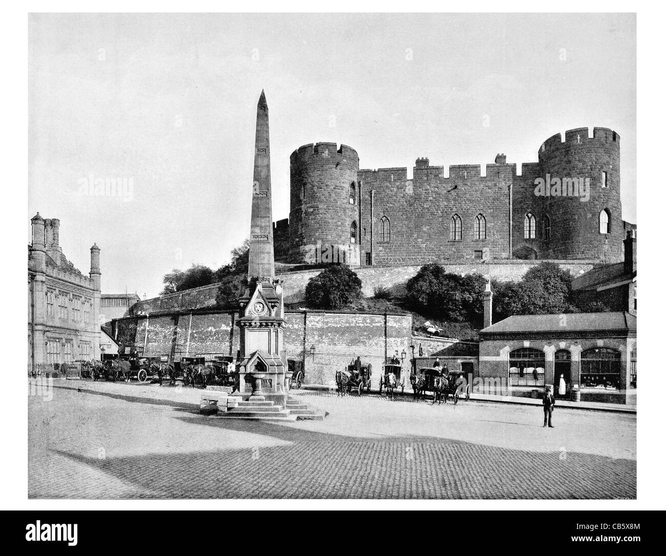 Red sandstone shrewsbury castle Black and White Stock Photos & Images ...