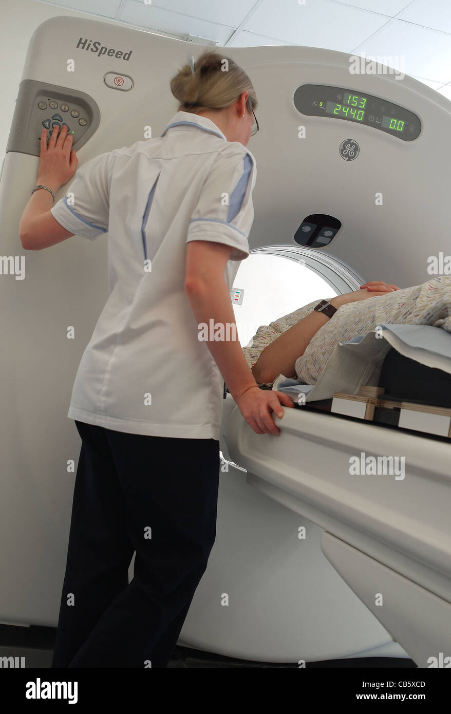CT scanner in hospital radiography department, norfolk, england Stock ...