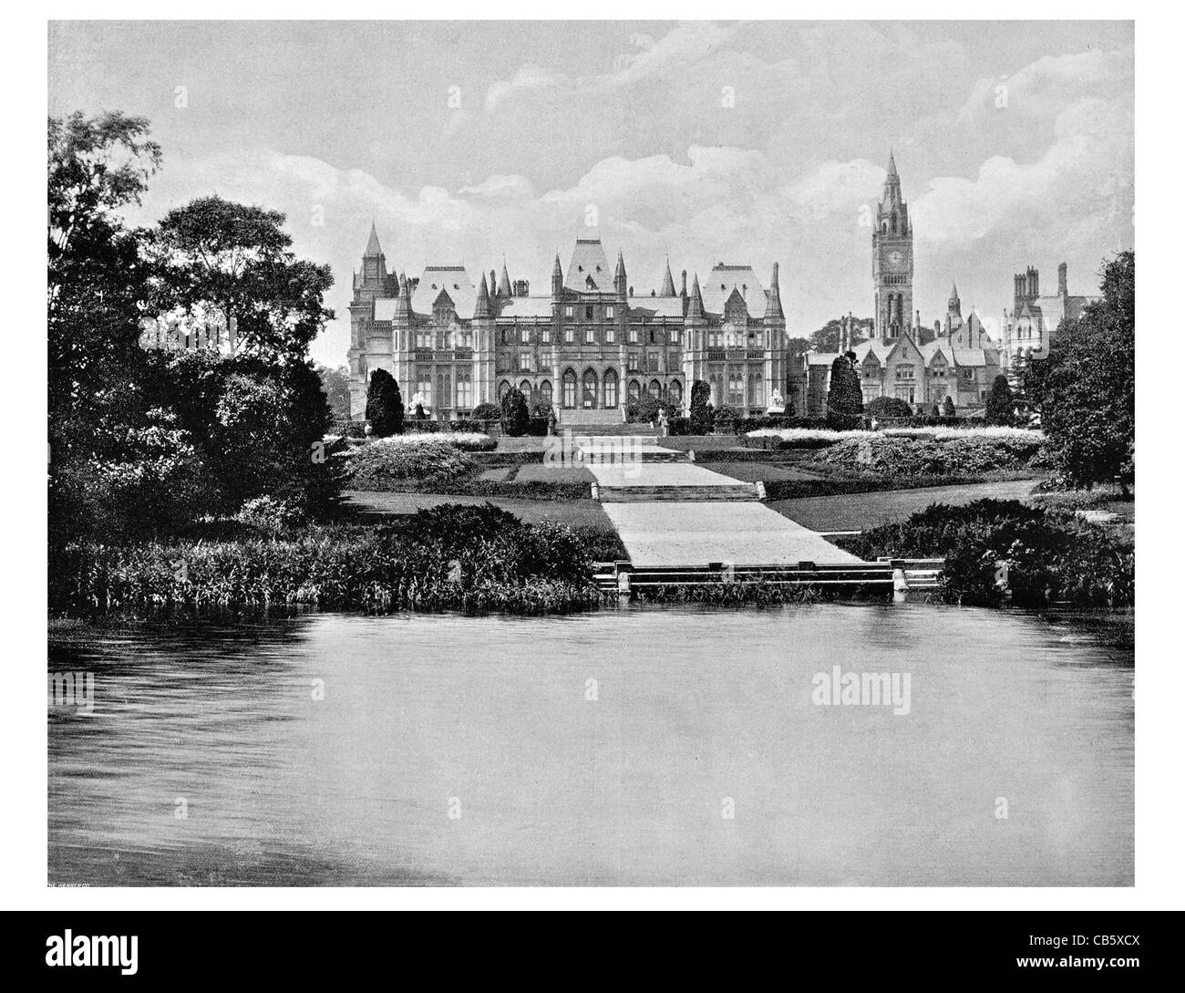 Eaton Hall country house Eccleston Cheshire England garden French ...