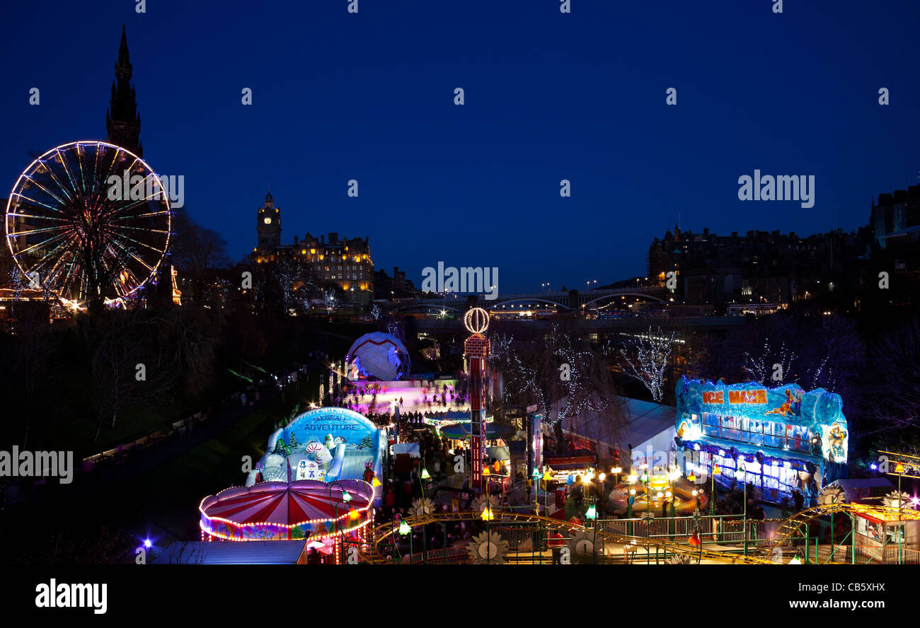 Edinburgh Christmas ice rink and Fun Fair, East Princes Street Gardens ...