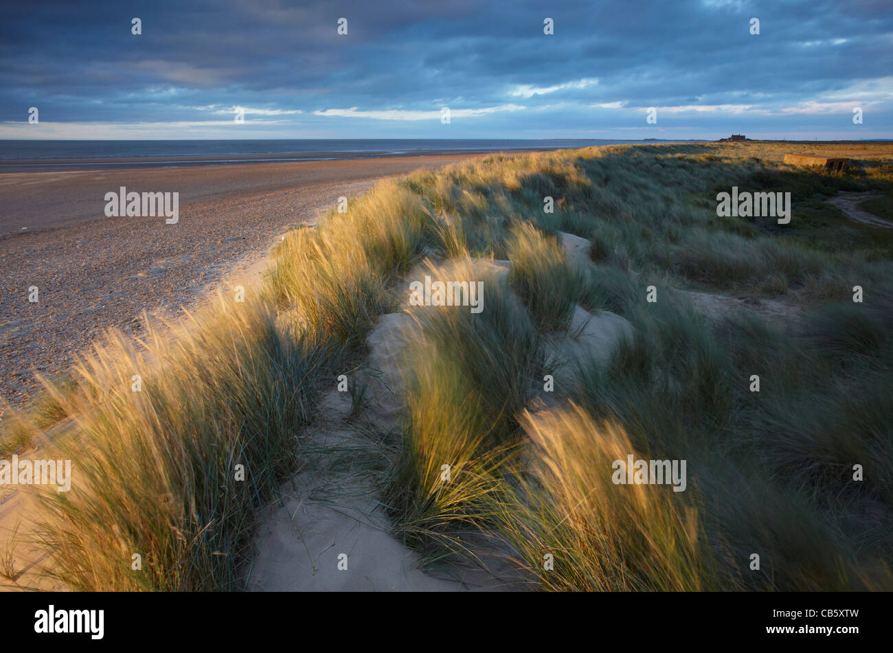 Beautiful summer evening light at Brancaster beach on the North Norfolk ...