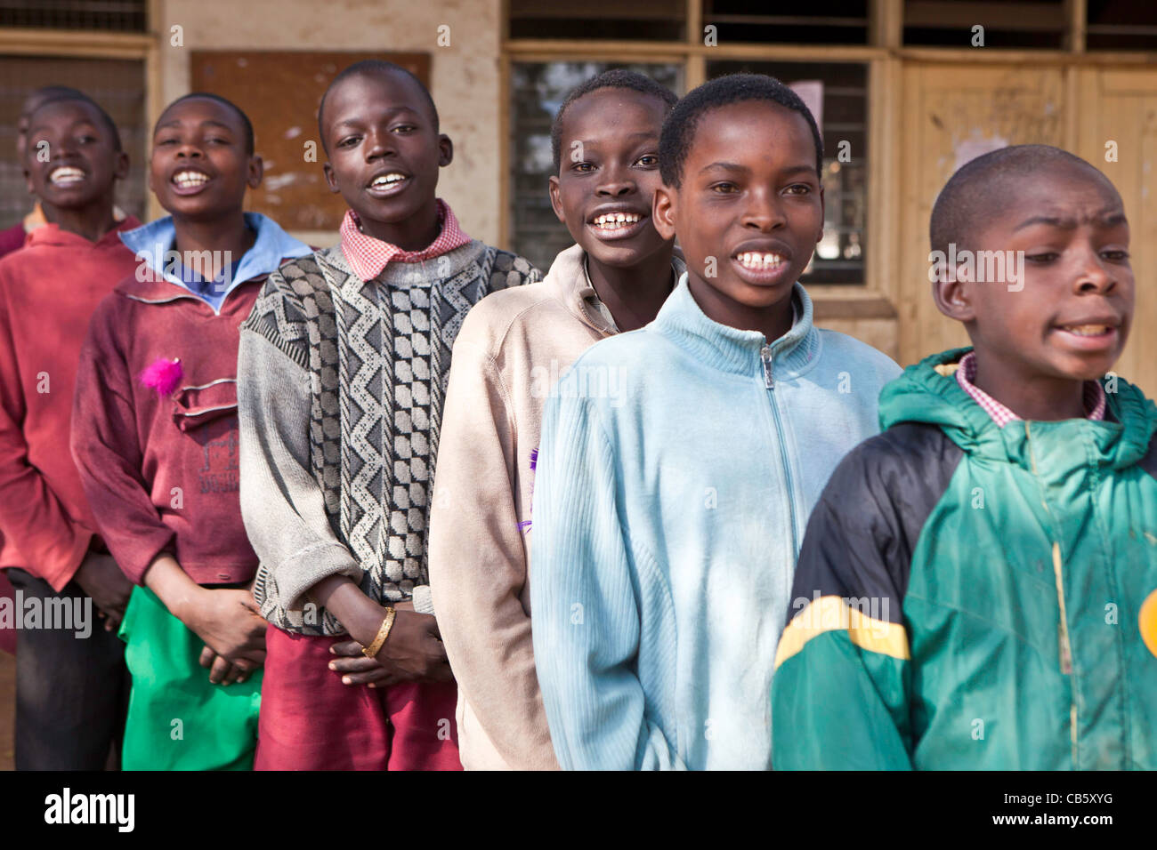 Pupils of Mathare School give a performance in Nairobi, Kenya. Part of ...