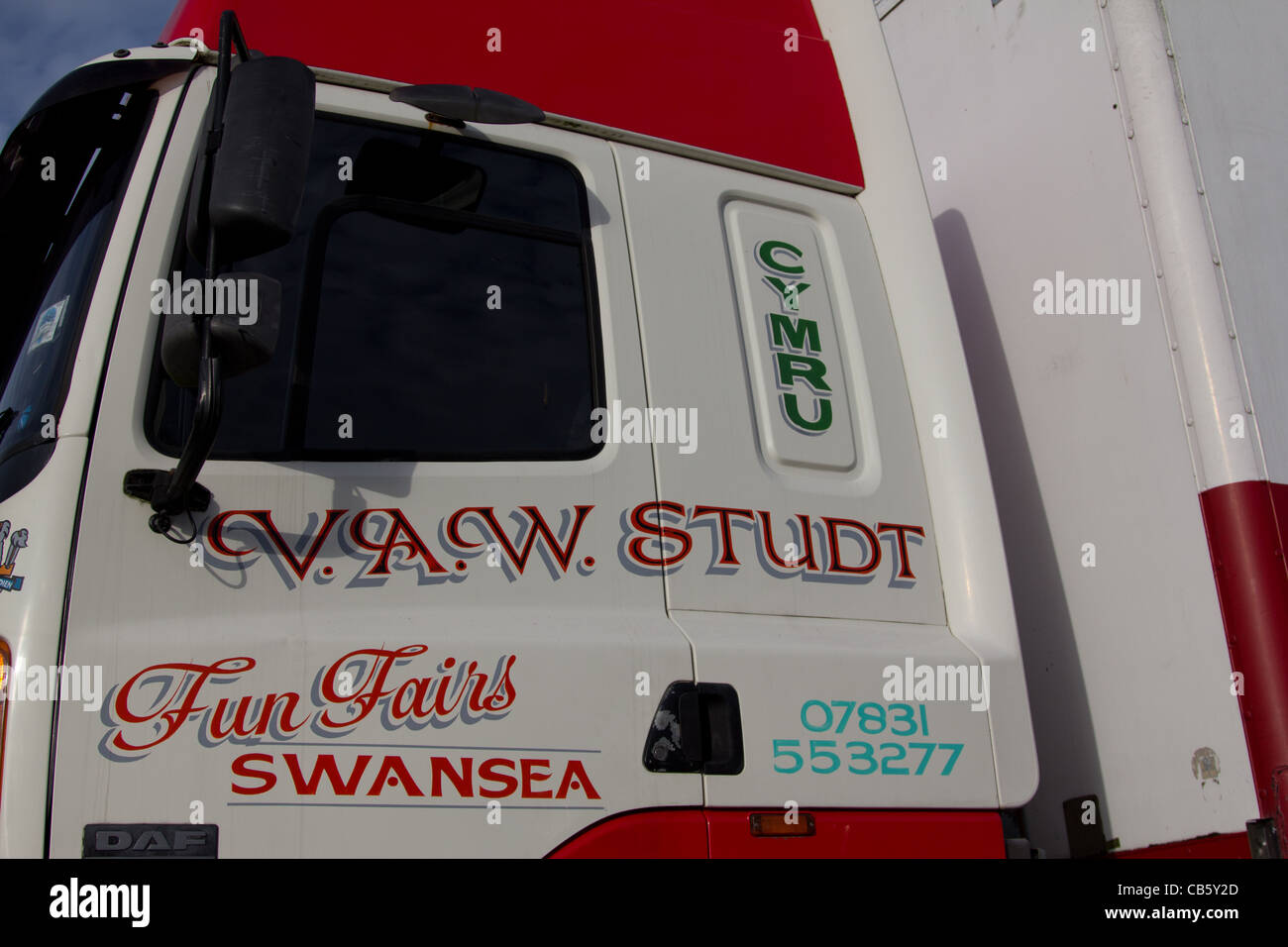 Studt's fun fair lorry cab Stock Photo - Alamy